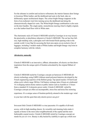 Citroen E-Mehari Courreges concept press release | PDF