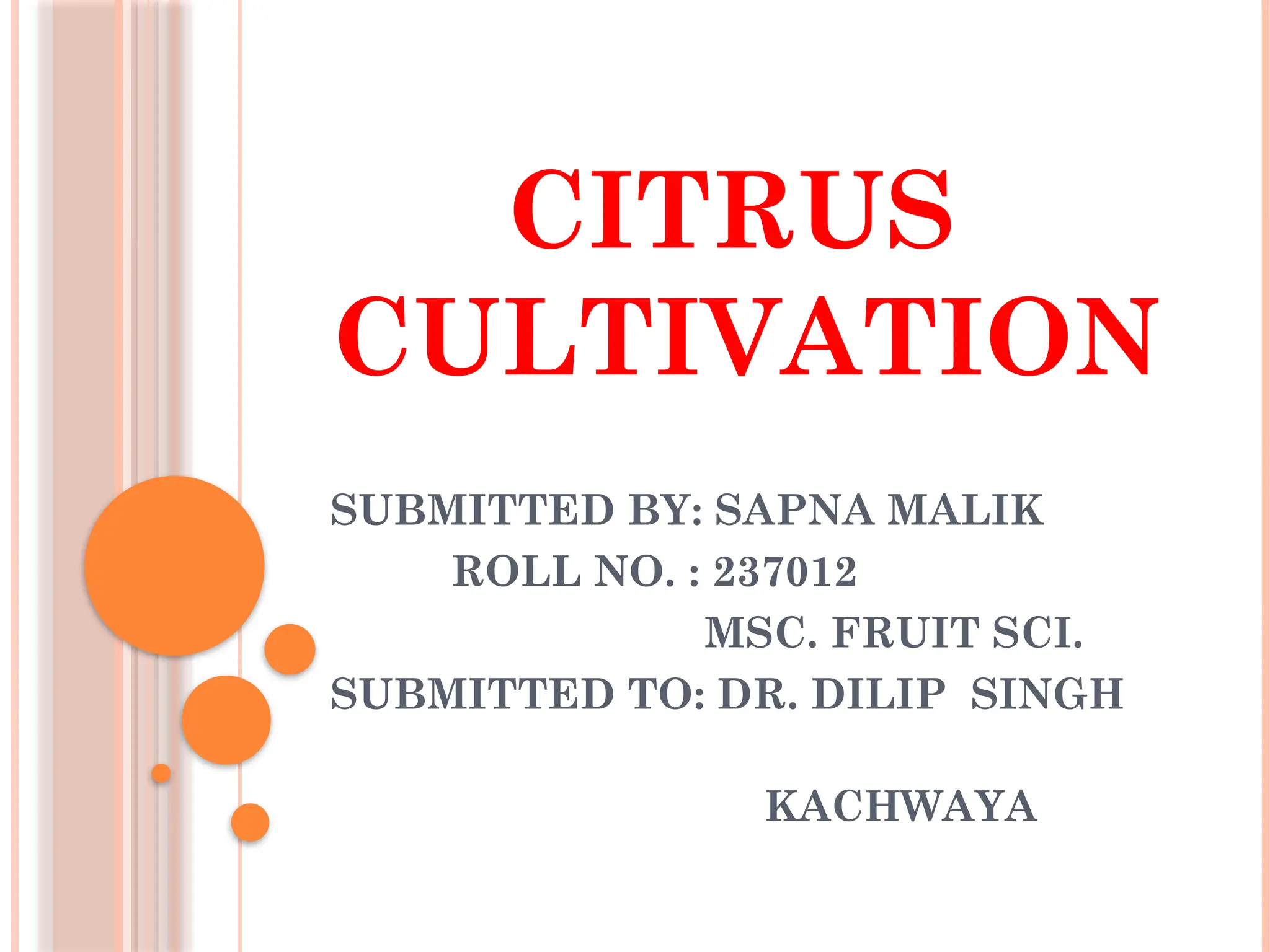 cultivation of citrus fruit............. | PPT