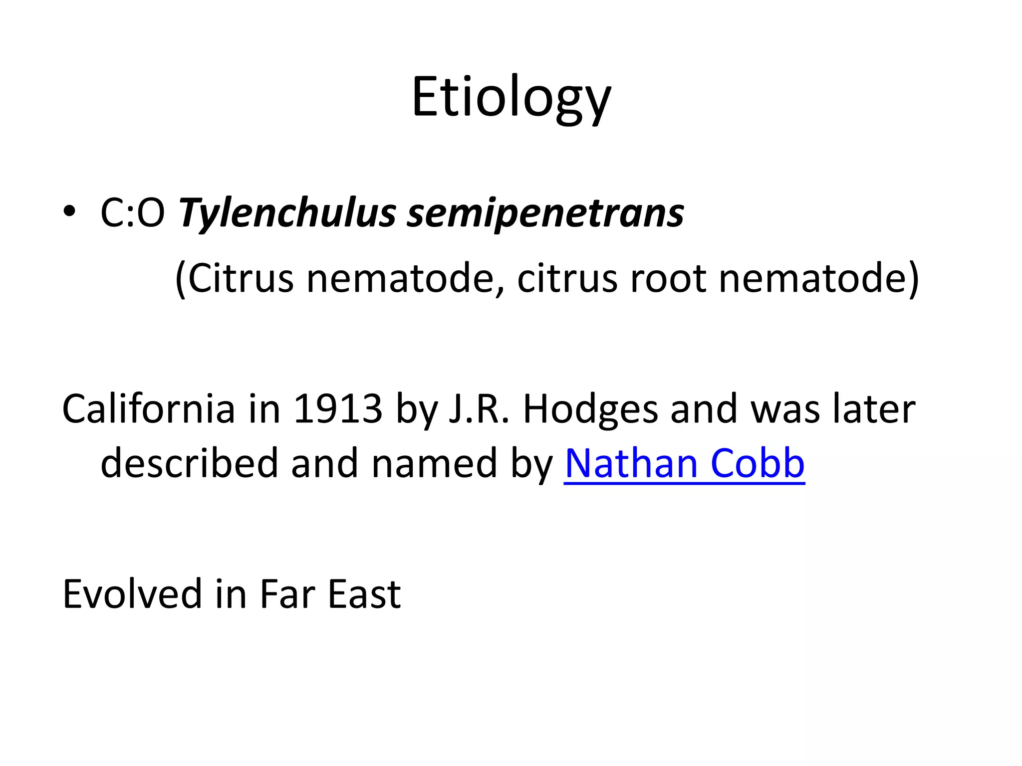 Citrus slow decline Tylenchulus semipenetrans | PPTX