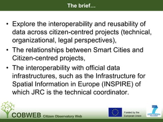 COBWEB (presentation from Citizens’ Science and Smart Cities Summit) - Chris Higgins | PPT