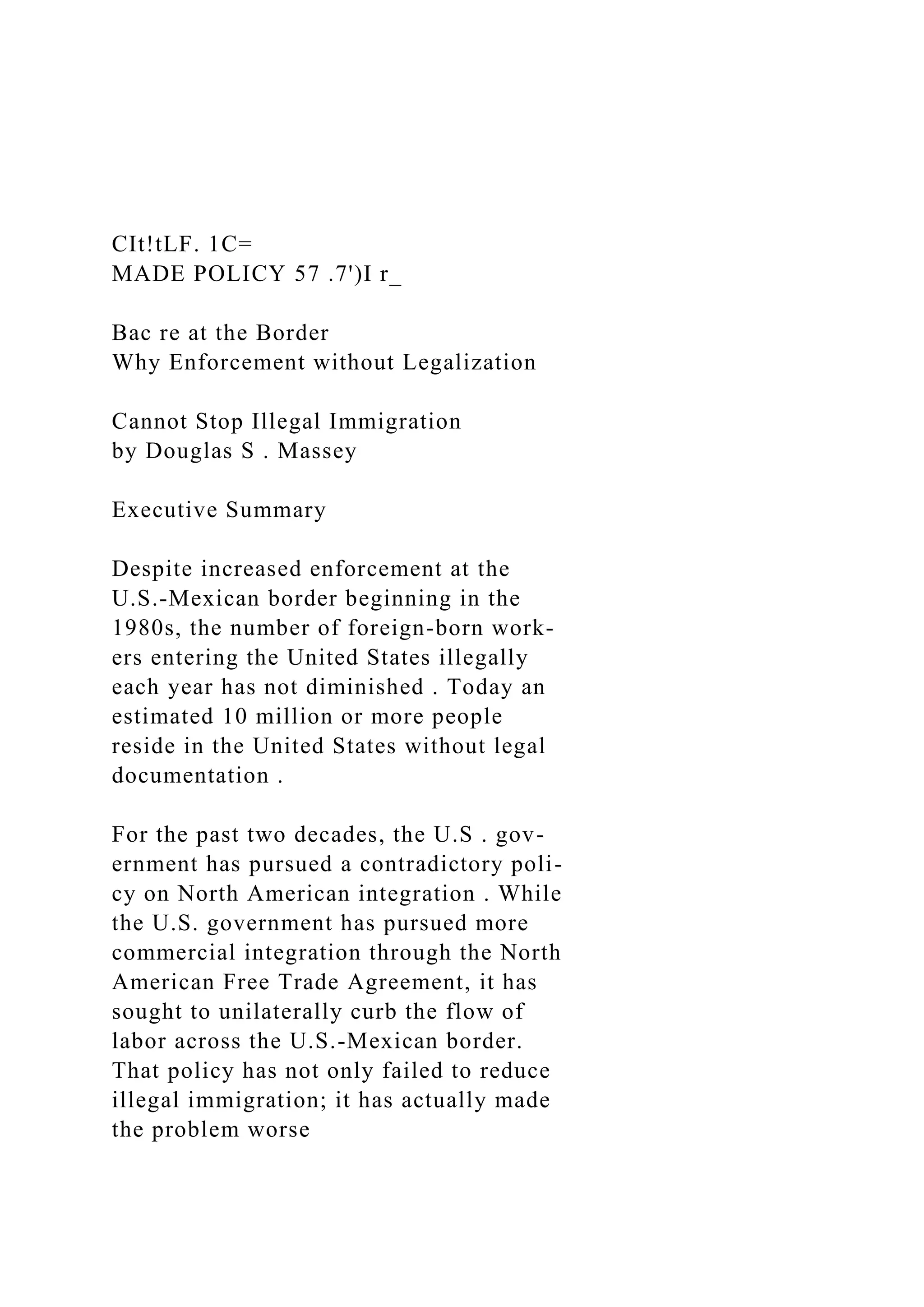 CIt!tLF. 1C=MADE POLICY 57 .7)I r_Bac re at the Border.docx