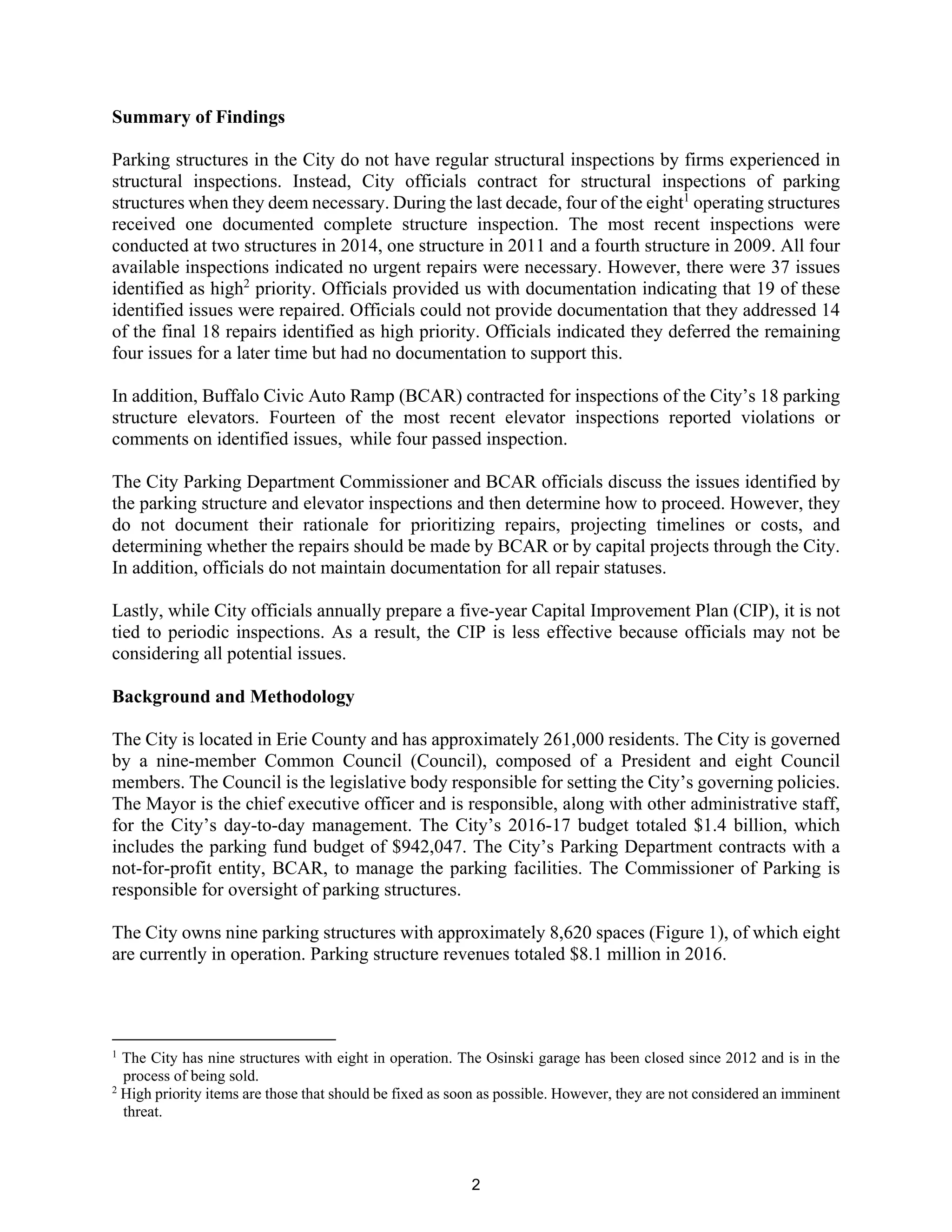 City buffalo parking structure letters | PDF