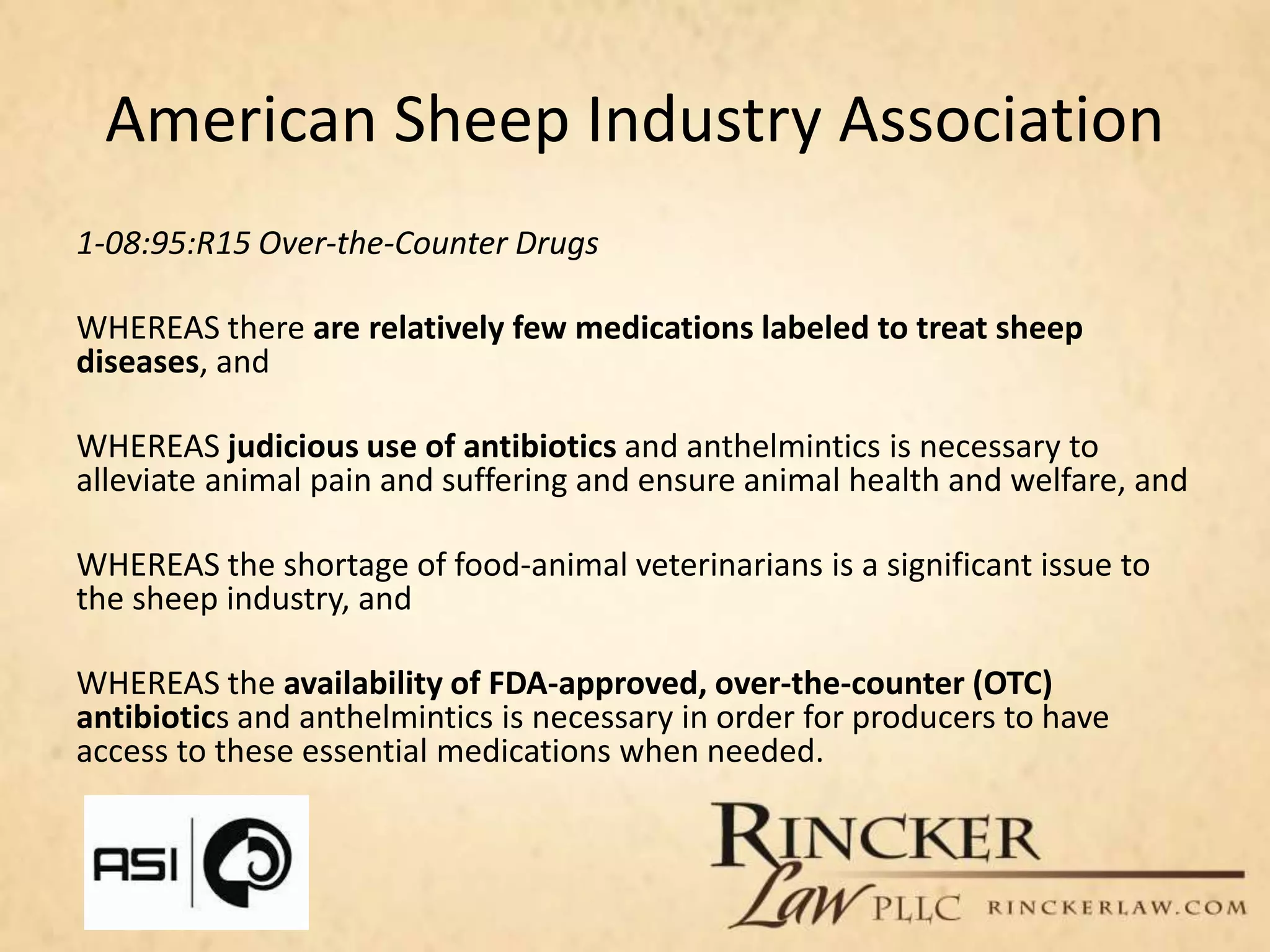 Overview of Laws Regulating Antibiotics in Livestock & Policy Positions ...