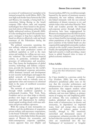 Graham, Stephen. "Cities as battlespace: the new military urbanism ...