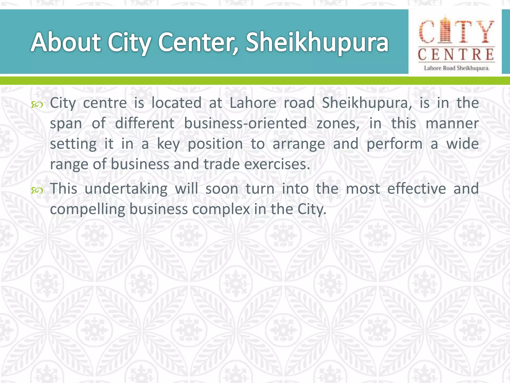 City Center, Sheikhupura | PPT