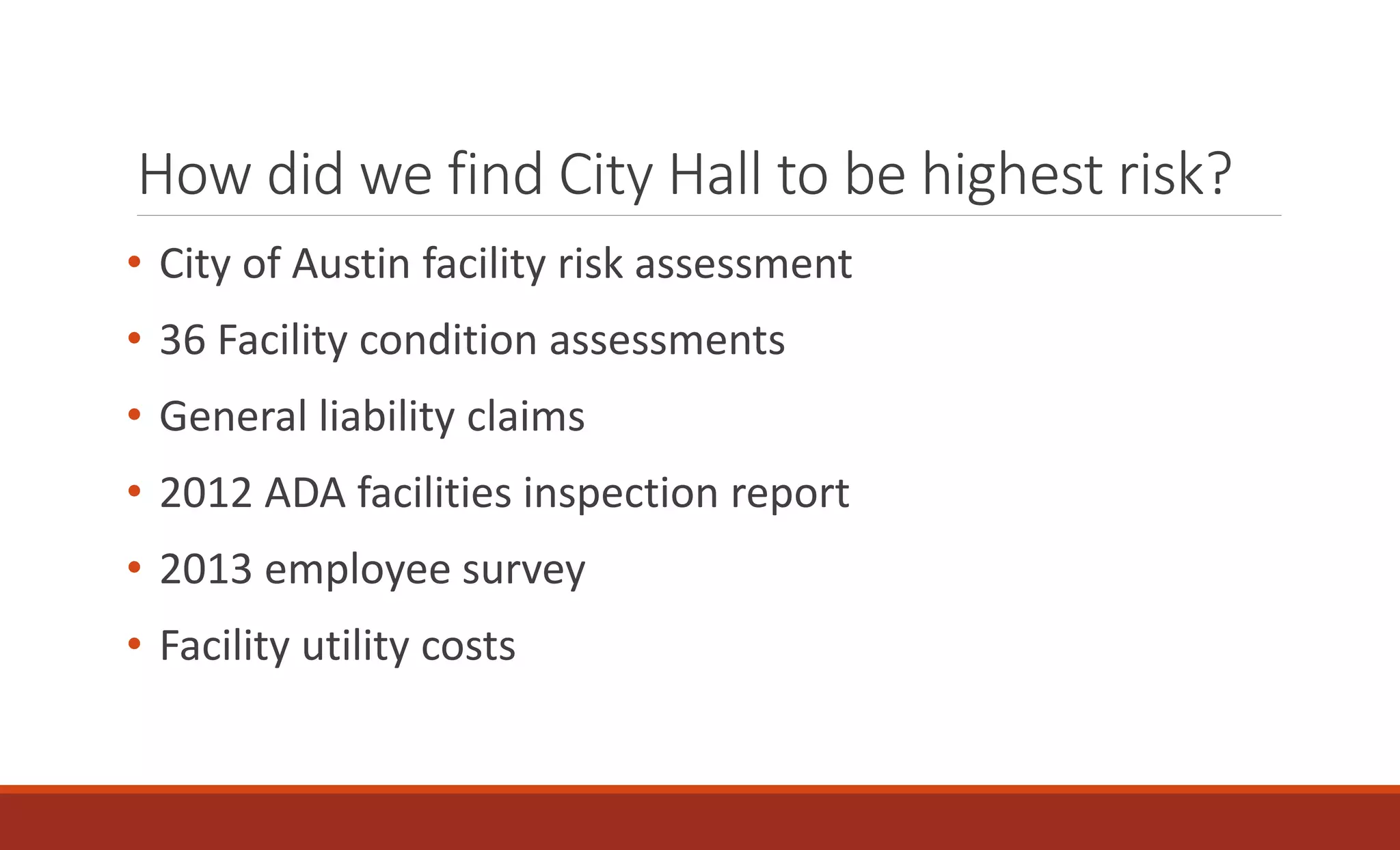 City Facilities Risk Assessment | PPT