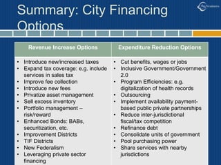Municipal Financing: Current Challenges and Opportunities | PPTX