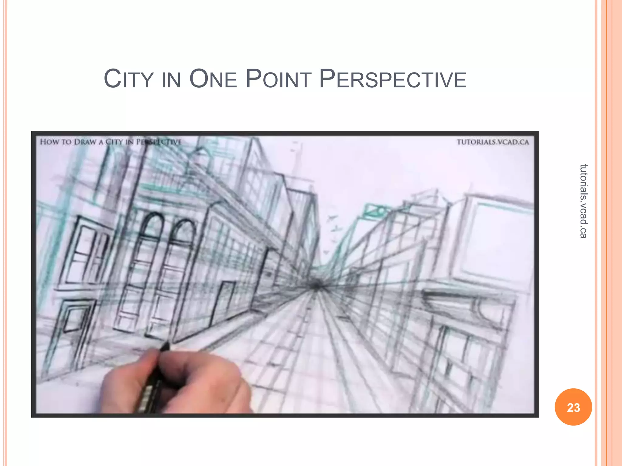 City in One Point Perspective Drawing Tutorial | PPTX