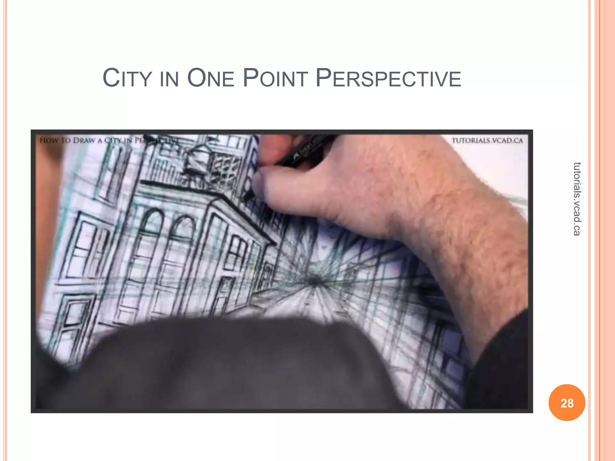 City in One Point Perspective Drawing Tutorial | PPTX