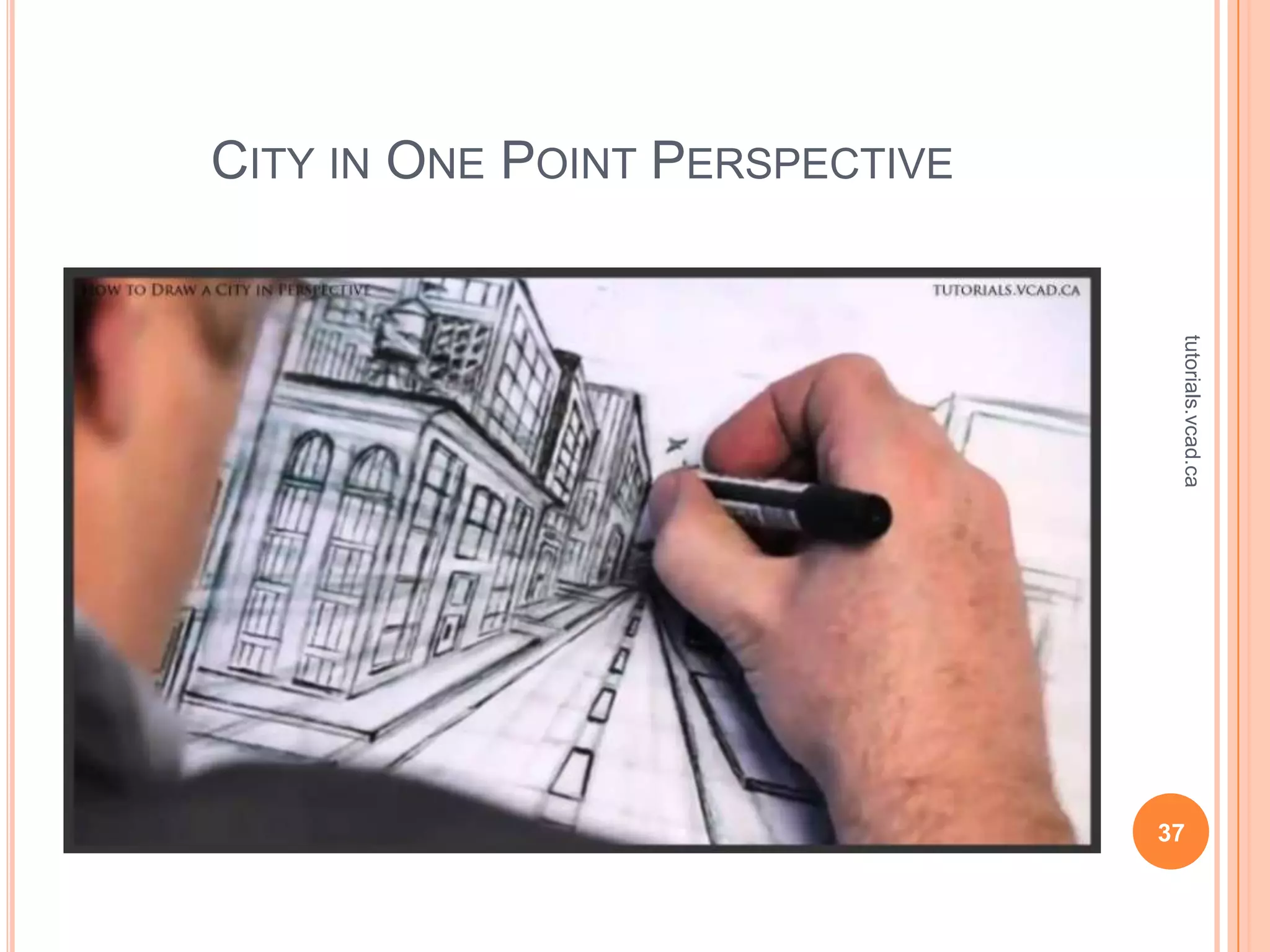 City in One Point Perspective Drawing Tutorial | PPTX