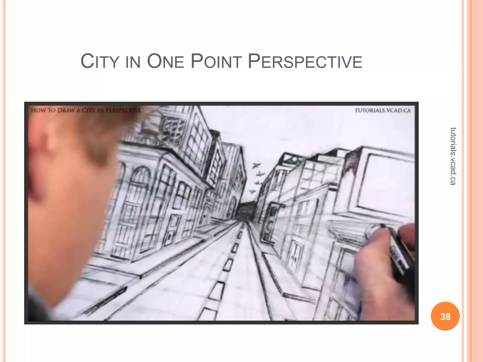 City in One Point Perspective Drawing Tutorial | PPTX
