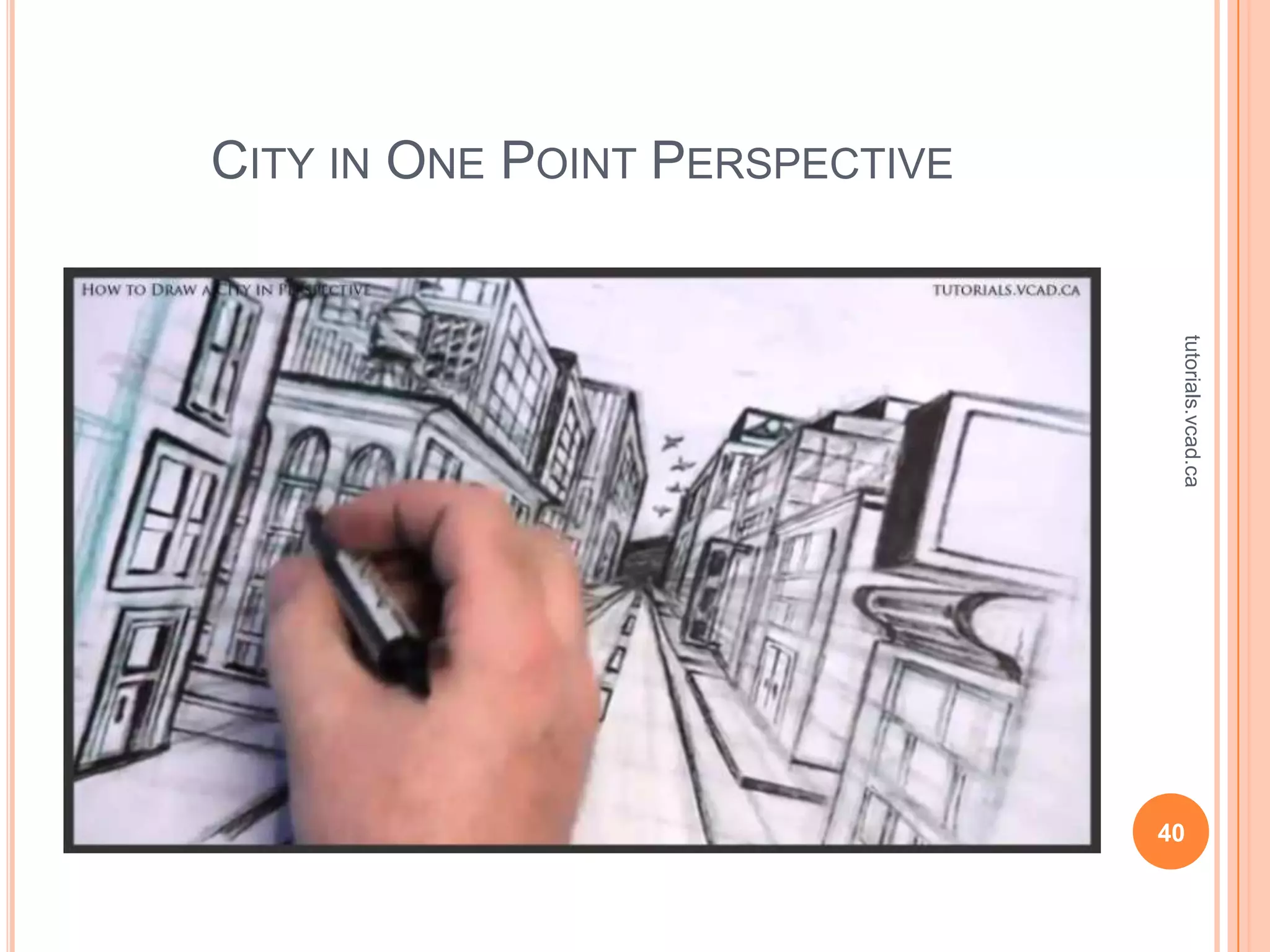 City in One Point Perspective Drawing Tutorial | PPTX
