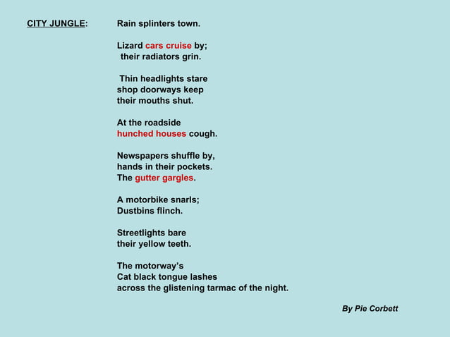 City Jungle Activity Presentation | PPT | Poetry | Books and Literature