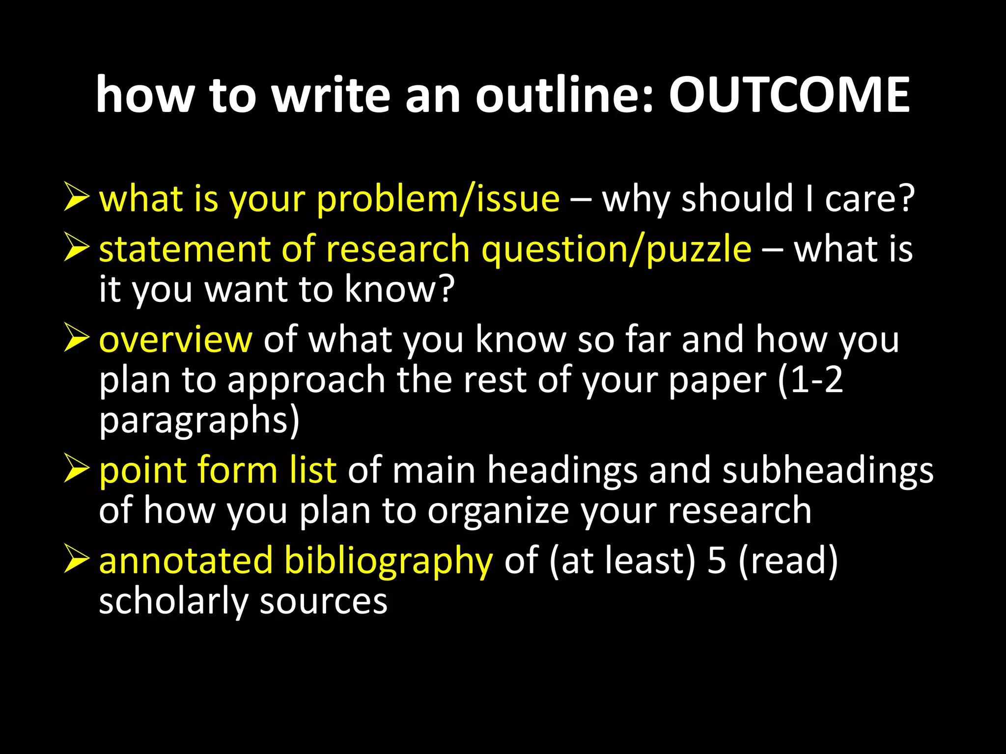 City lab how to write an outline-2 | PPT