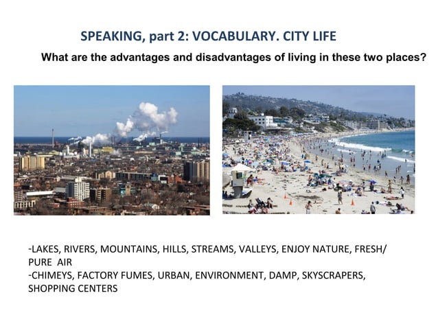 SPEAKING, PARTS 2, AND 4. CITY LIFE | PPT