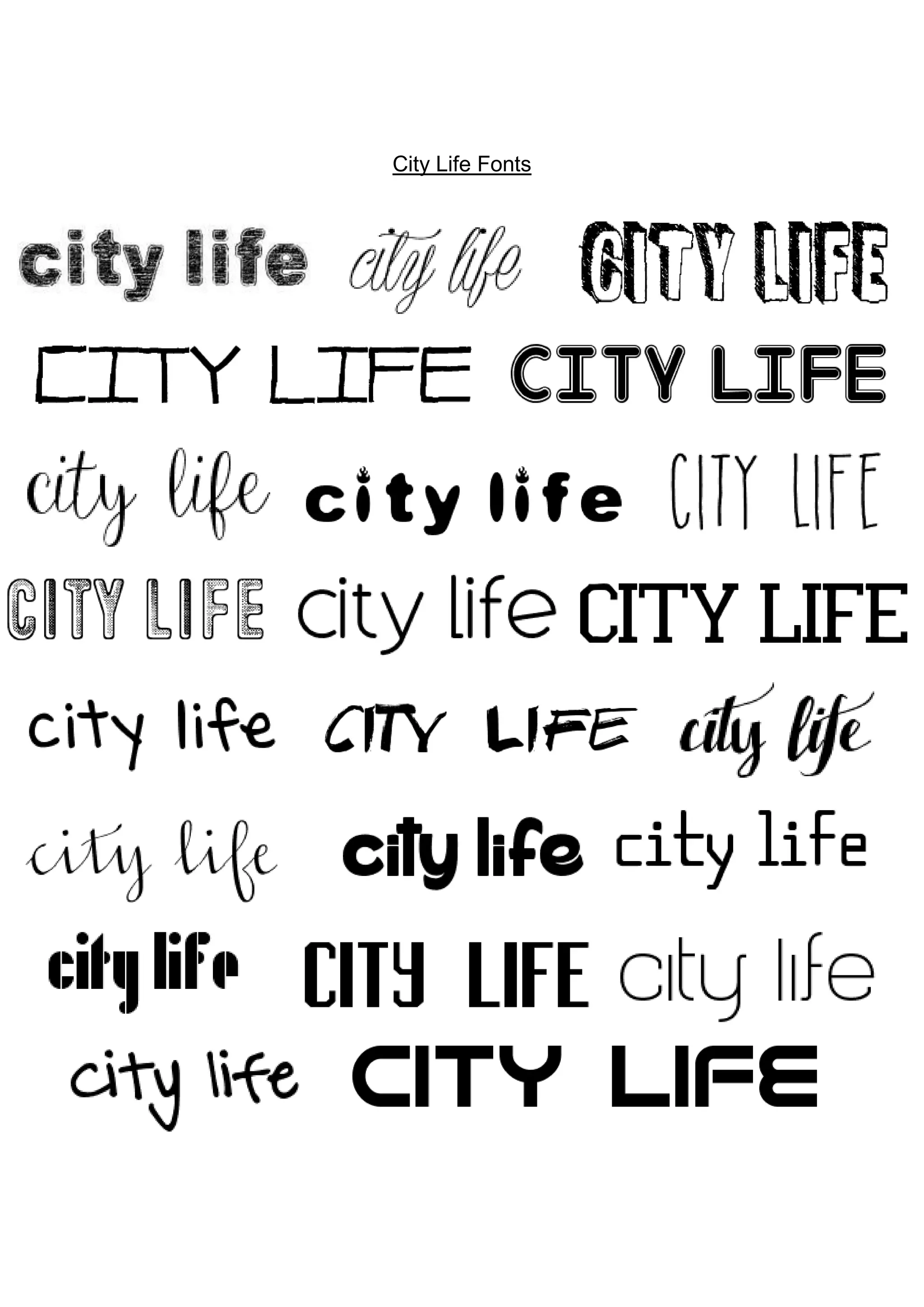 City life fonts | PDF