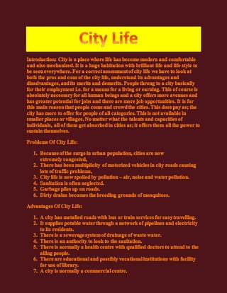 City life project by ajay mishra121 | PDF