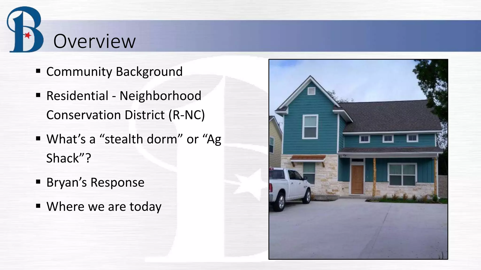 City of Bryan Neighborhood Protection Ordinances | PPTX | College ...