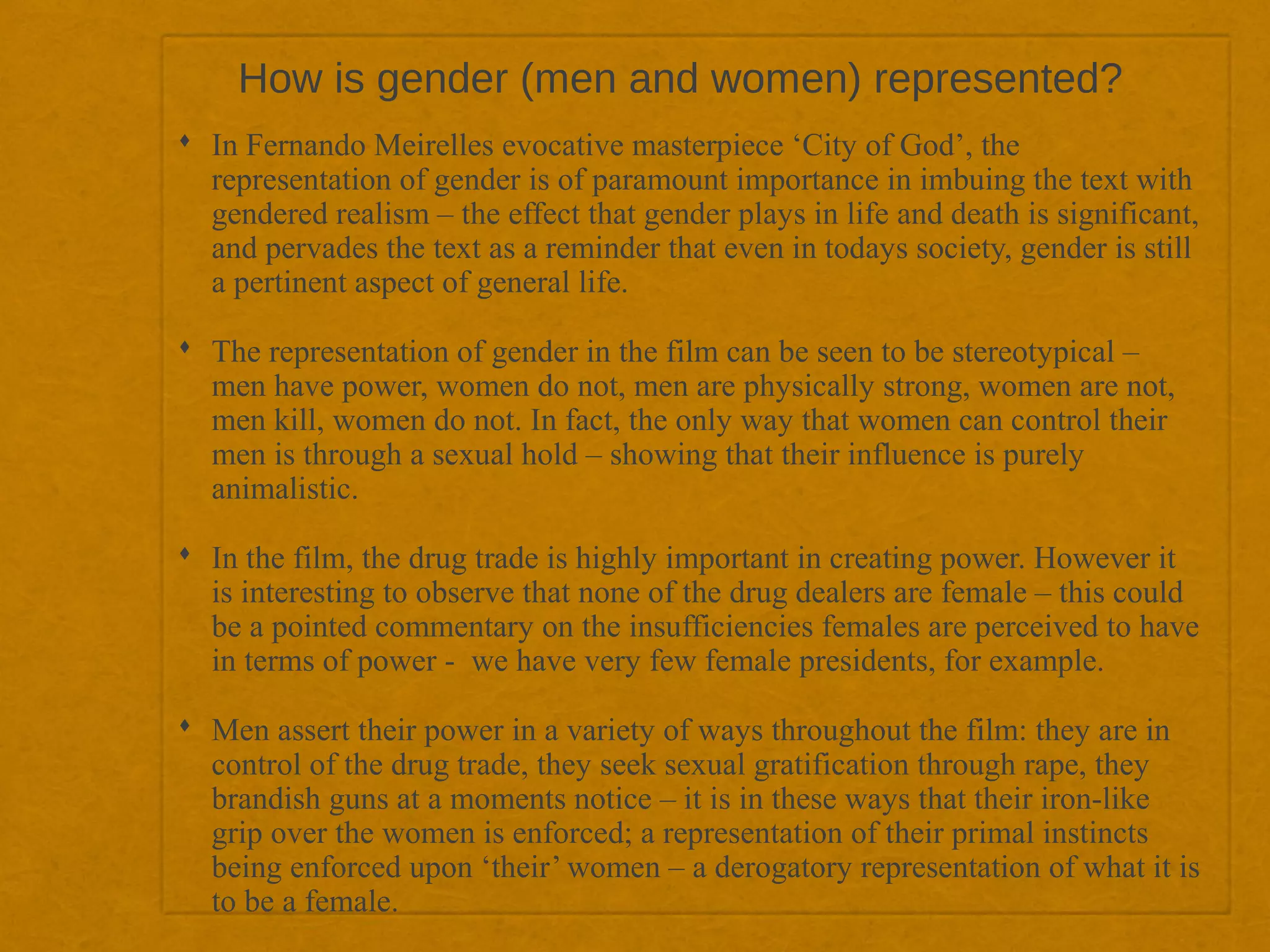 City of god gender | PPT