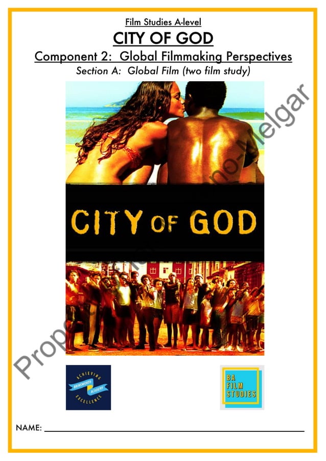 City of God A-Level Film Studies student booklet e-book workbook study ...