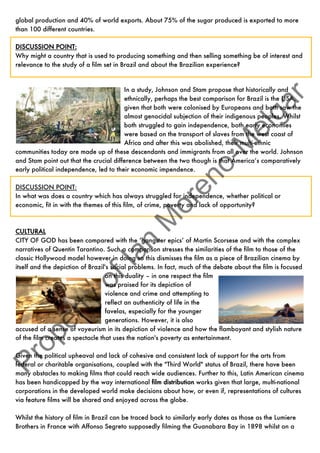 City of God A-Level Film Studies student booklet e-book workbook study ...