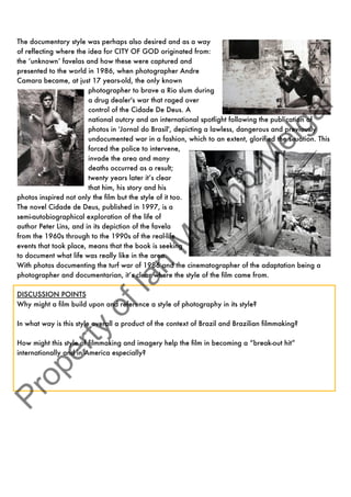 City of God A-Level Film Studies student booklet e-book workbook study ...