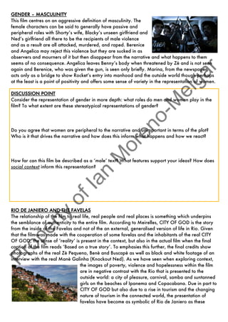 City of God A-Level Film Studies student booklet e-book workbook study ...
