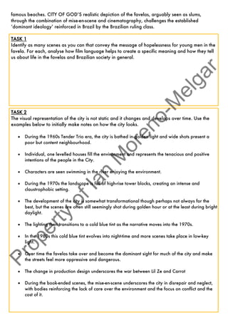 City of God A-Level Film Studies student booklet e-book workbook study ...