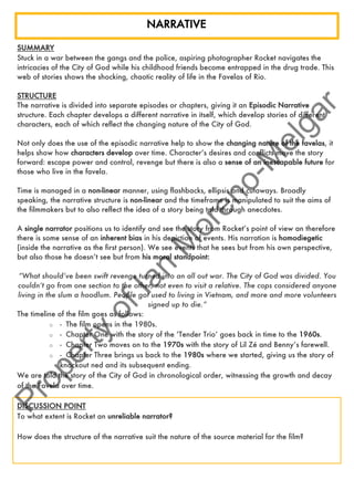 City of God A-Level Film Studies student booklet e-book workbook study ...