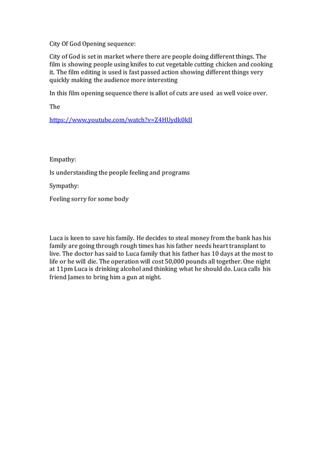 City Of God Opening Sequence | DOCX