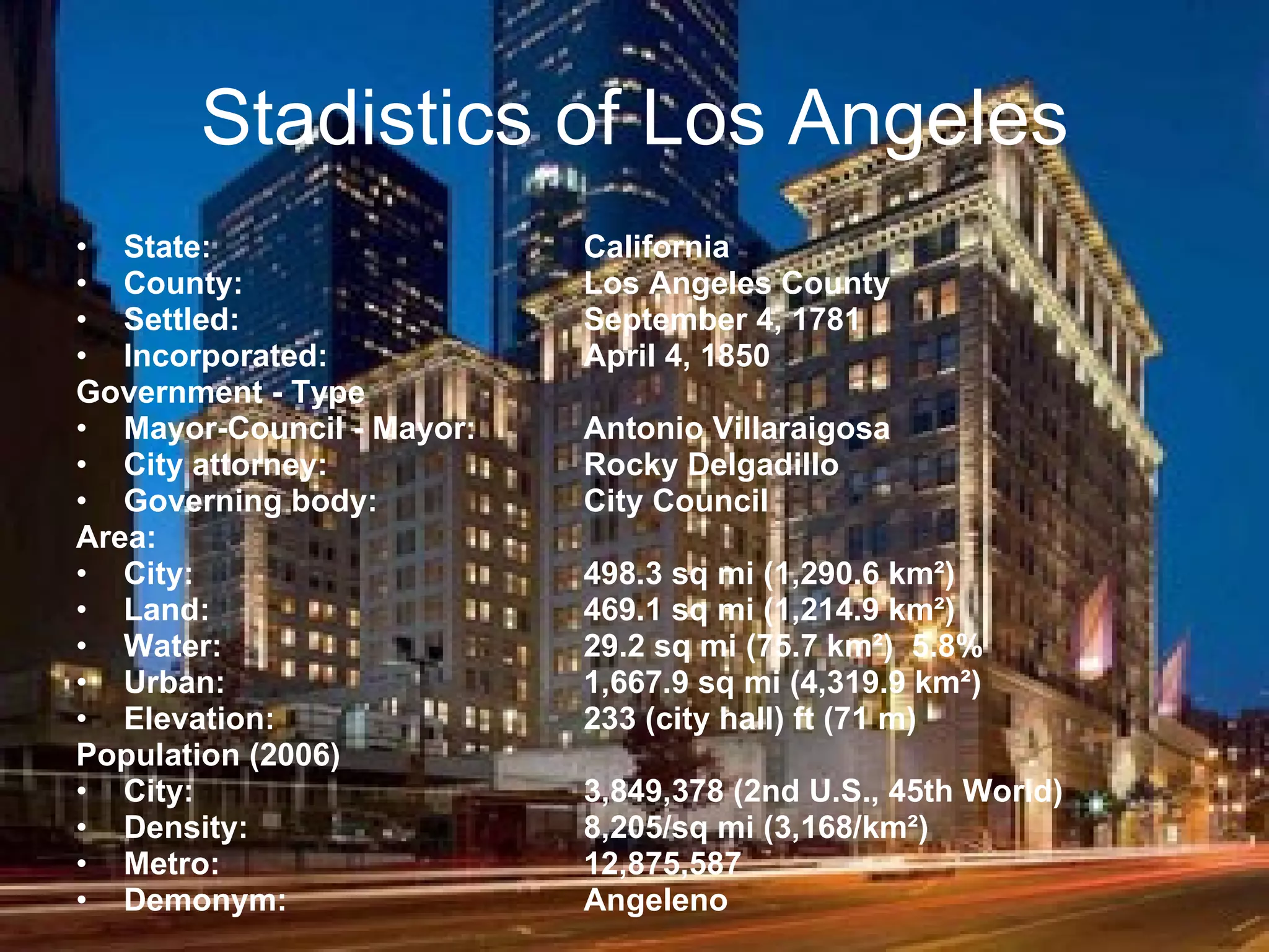 City Of Los Angeles | PPT