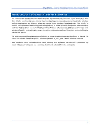 City of Reno Police Chief Community Survey | PDF