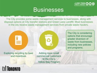 City of Toronto - Long Term Waste Management Strategy - Phase 3 ...