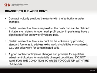 Extra Work, Changes and Termination of the Contract | PPT