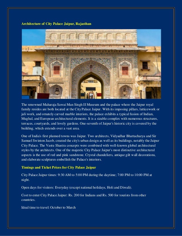 City Palace Jaipur Is a Renowned Icon | PDF