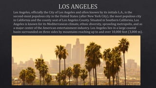 The City Of Los Angeles | PPTX | Theater Venues | Attractions