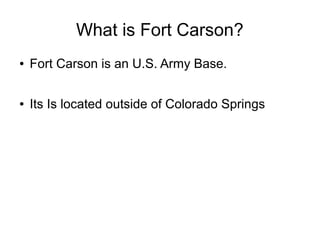 Forts Carson, Colorado | ODP