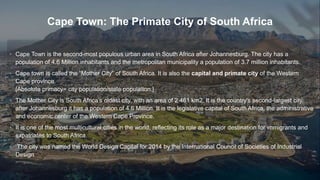 Cape Town, South Africa : A City Profile | PPTX
