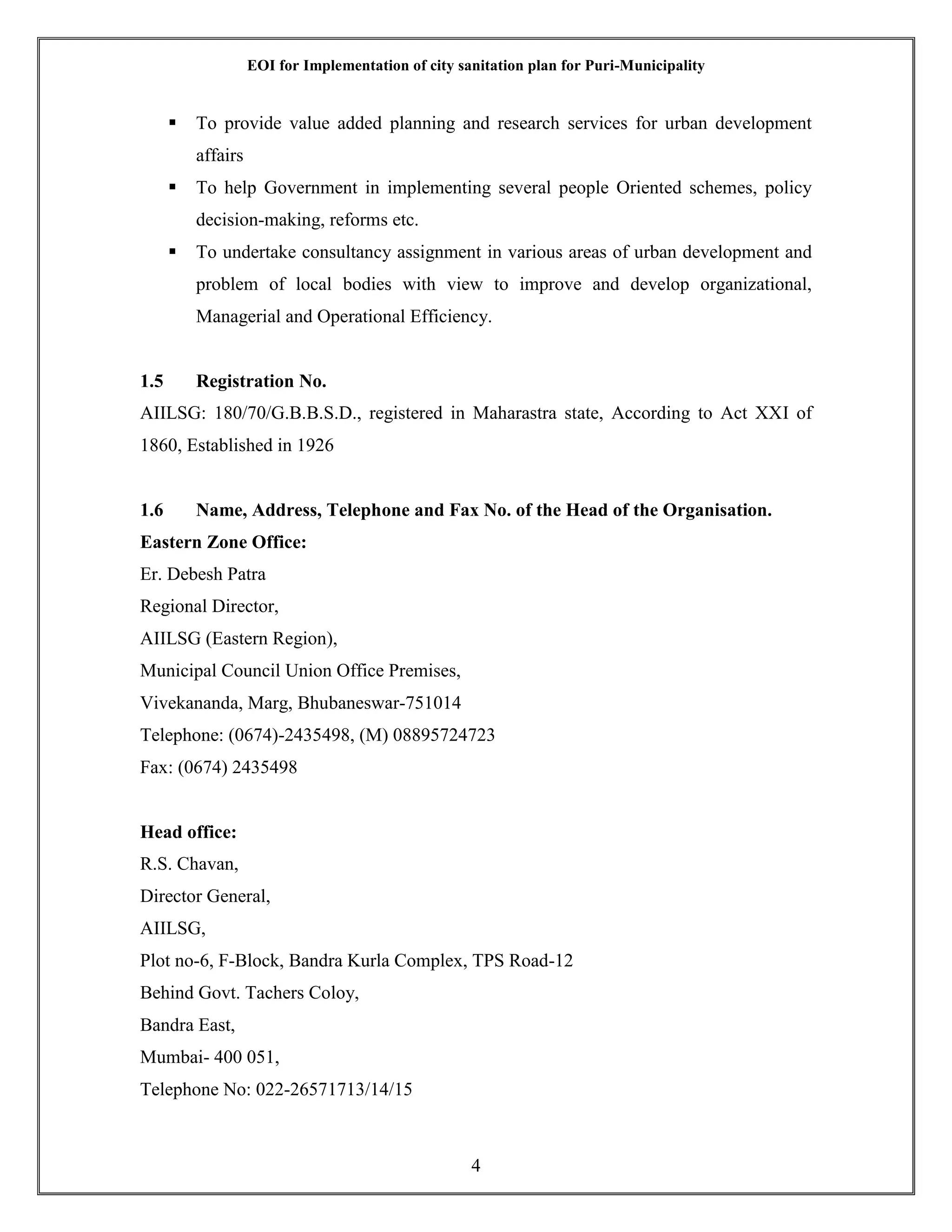 City Sanitation Plan Pdf