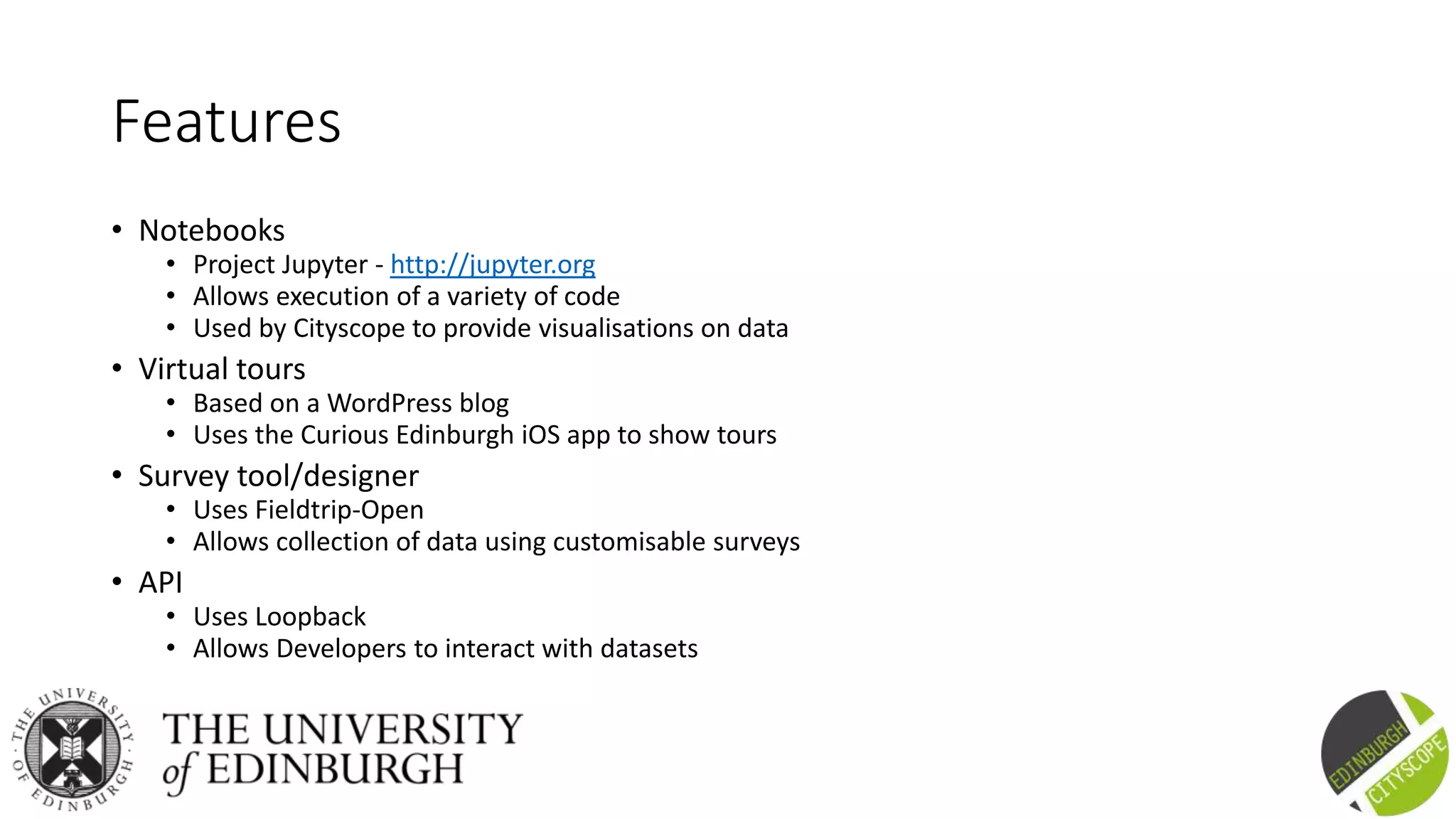 Cityscope data features | PPTX