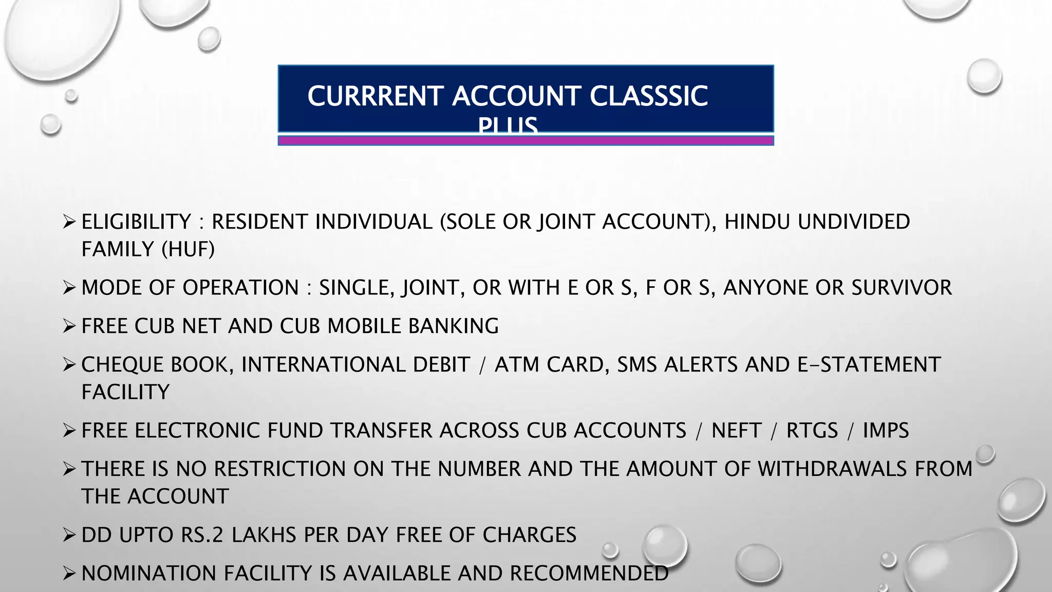 City union bank current account deposit | PPTX
