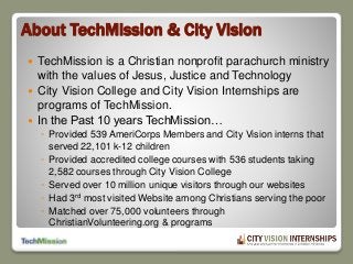 Benefits & Steps to Become a City Vision Internship Site | PPT