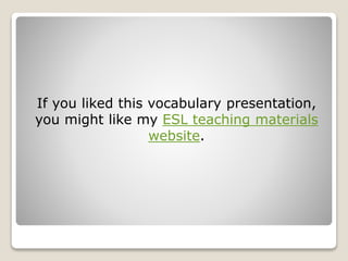 City Vocabulary for ESL Students | PPTX