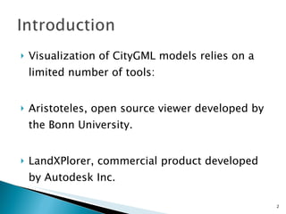 Design and development of a CityGML Visualization Tool | PPT