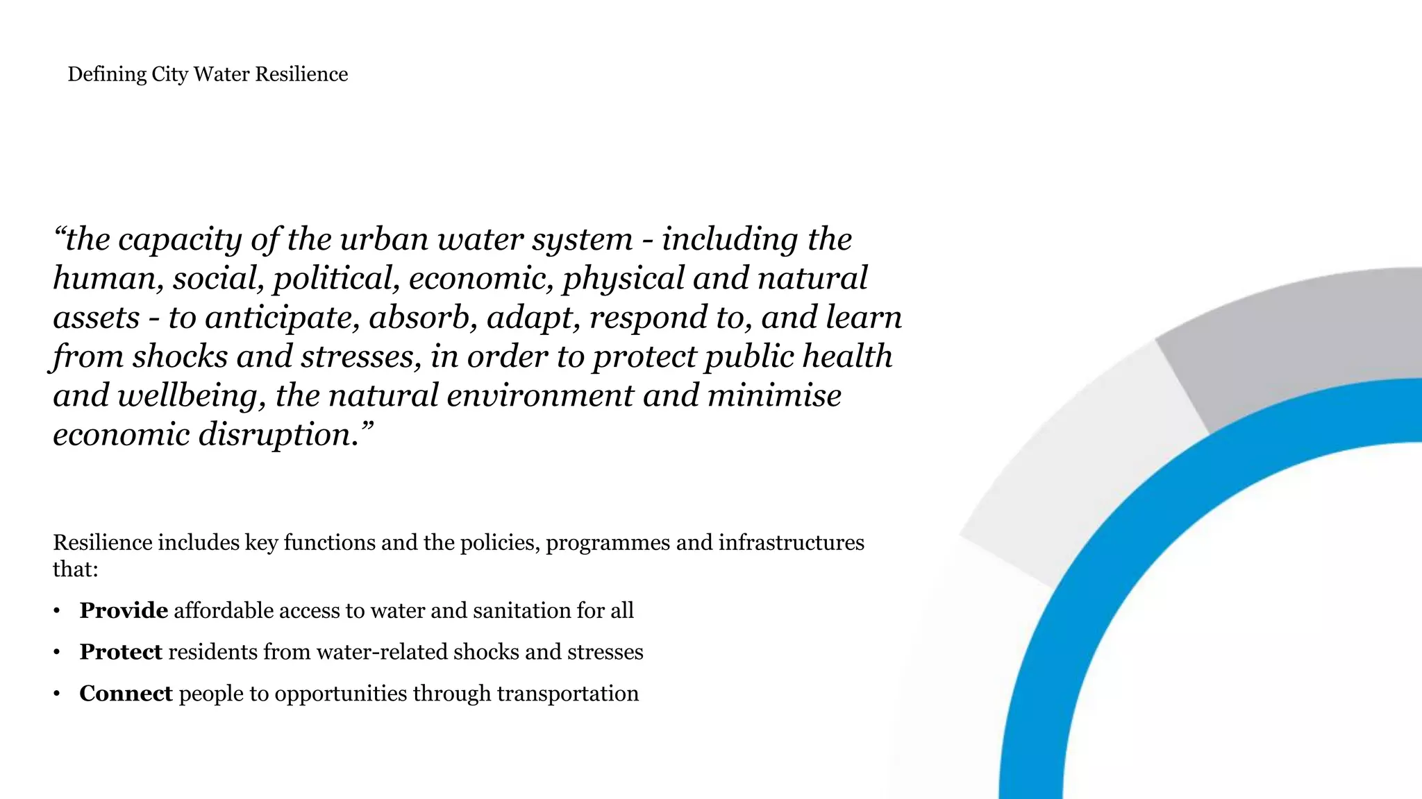City Water Resilience Framework, Arup | PDF