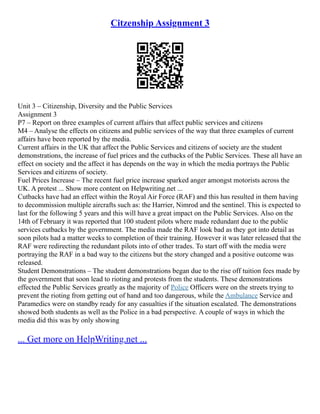 Citzenship Assignment 3 | PDF