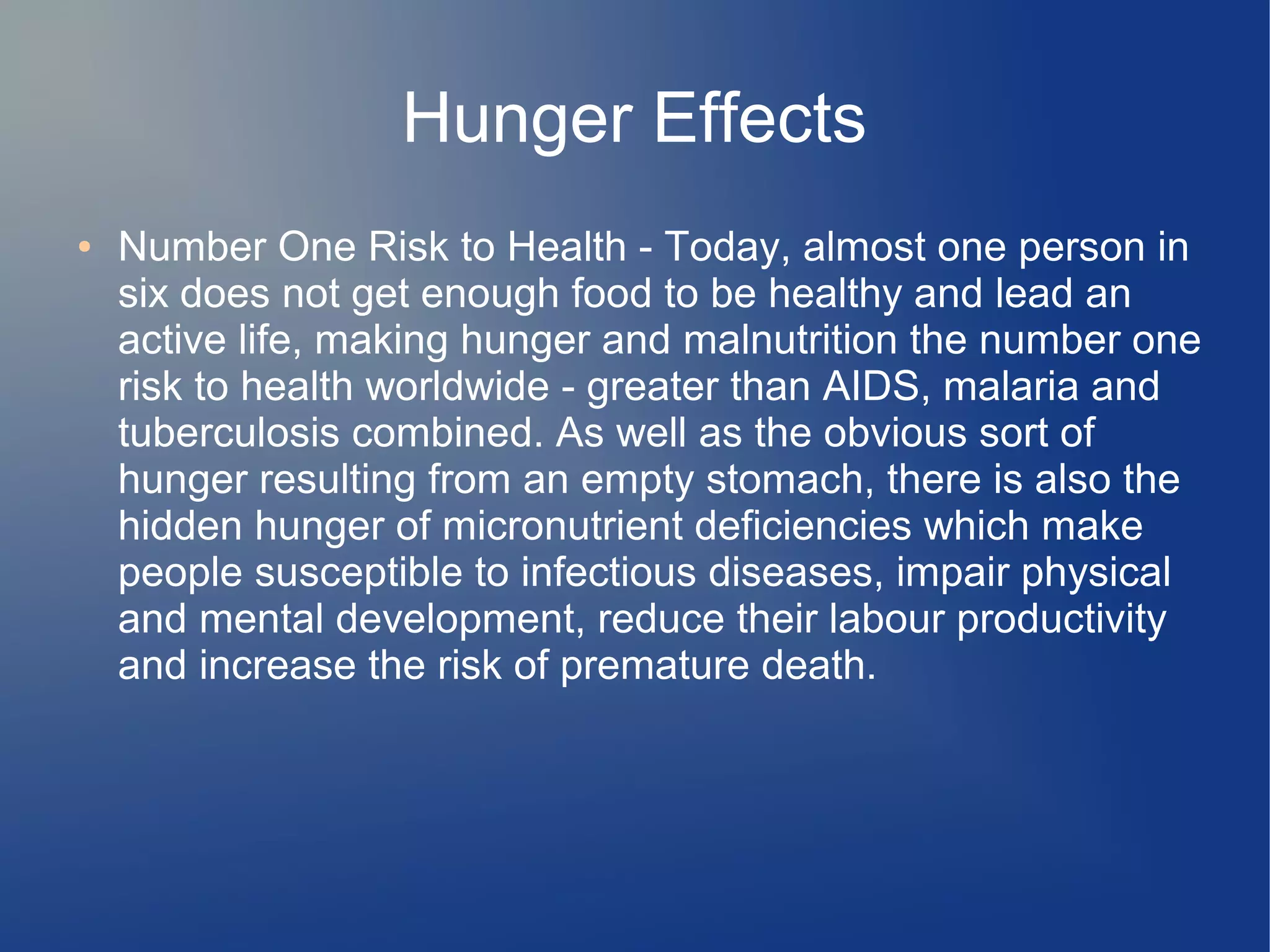 Citzenship stage 2 powerpoint hunger | ODP