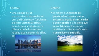 Ciudad y campo | PPTX