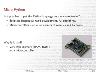 Damien George - Micro Python - CIUUK14 | PPT
