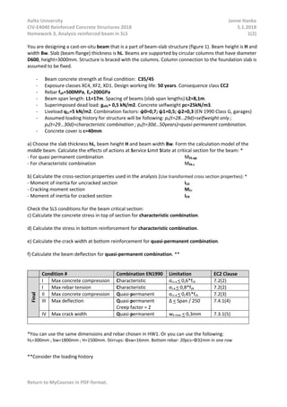 Reinforced concrete Course assignments, 2018 | PDF | Civil Engineering ...